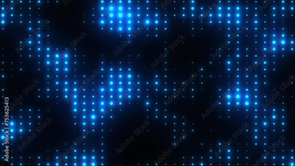 Bright blue disco lights background. Disco party glowing animation. VJ ...