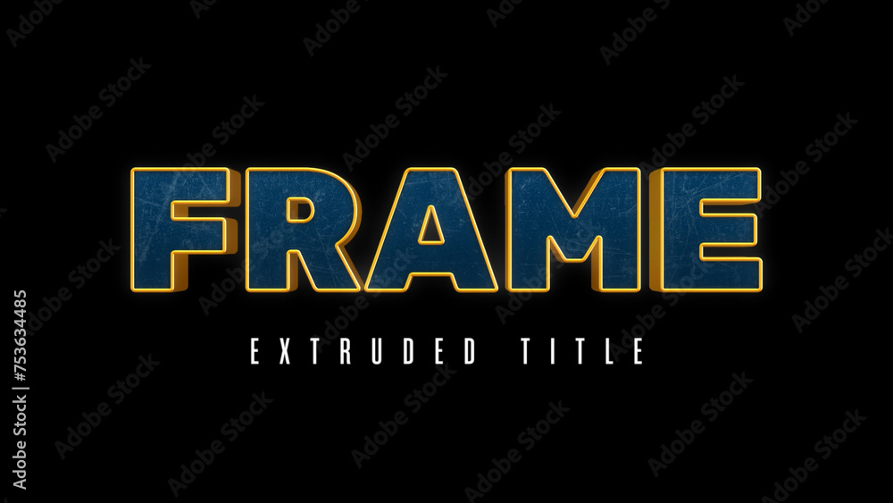 Bevel Frame Extruded 3D Title Stock Template | Adobe Stock