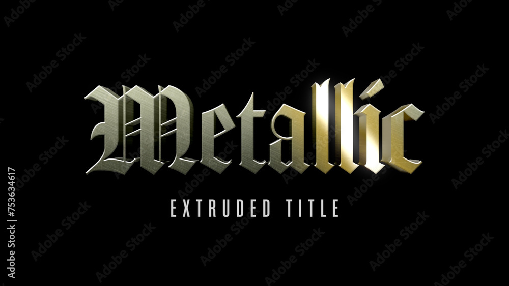 Brushed Metal Extruded 3D Title Stock Template | Adobe Stock