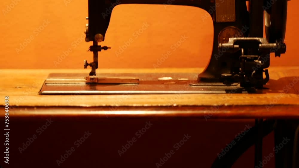 Vintage foot operated mechanical sewing machine from the late 19th ...