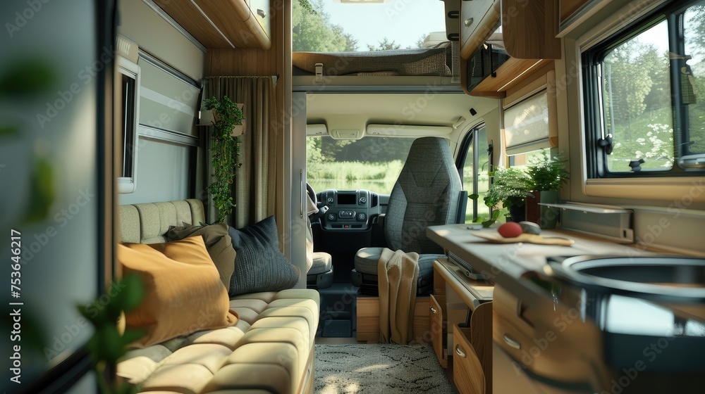 street views and open rear doors to convey the feel of an RV. Landscape ...