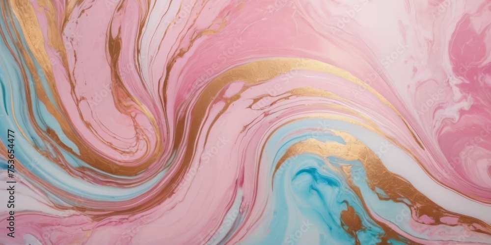 Swirl of pink gold marble abstract background, Liquid marble design abstract, light pink azure ...