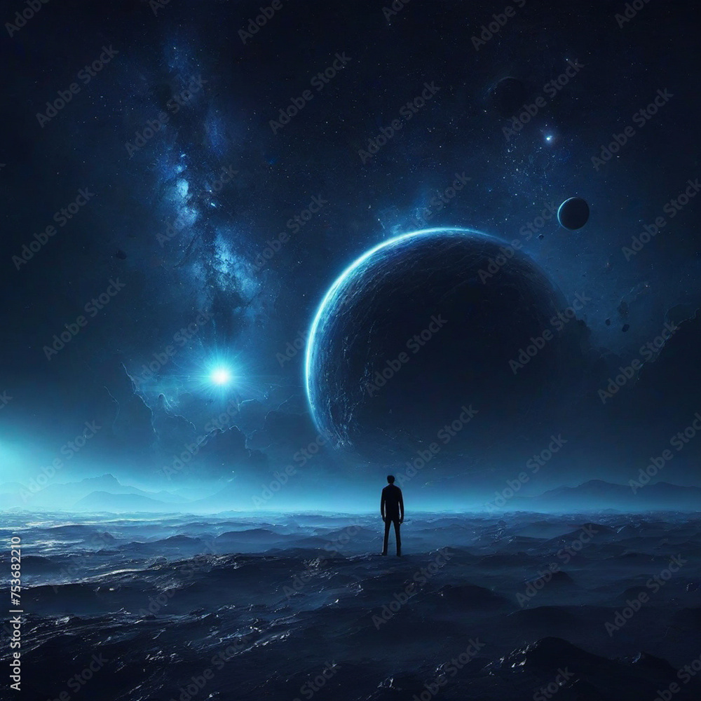 the world of the universe, space, silver sewage, galaxies, planets ...