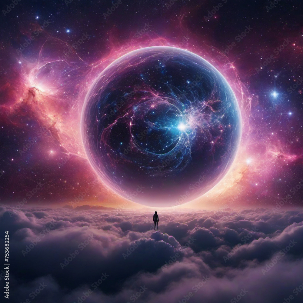 the world of the universe, space, silver sewage, galaxies, planets ...