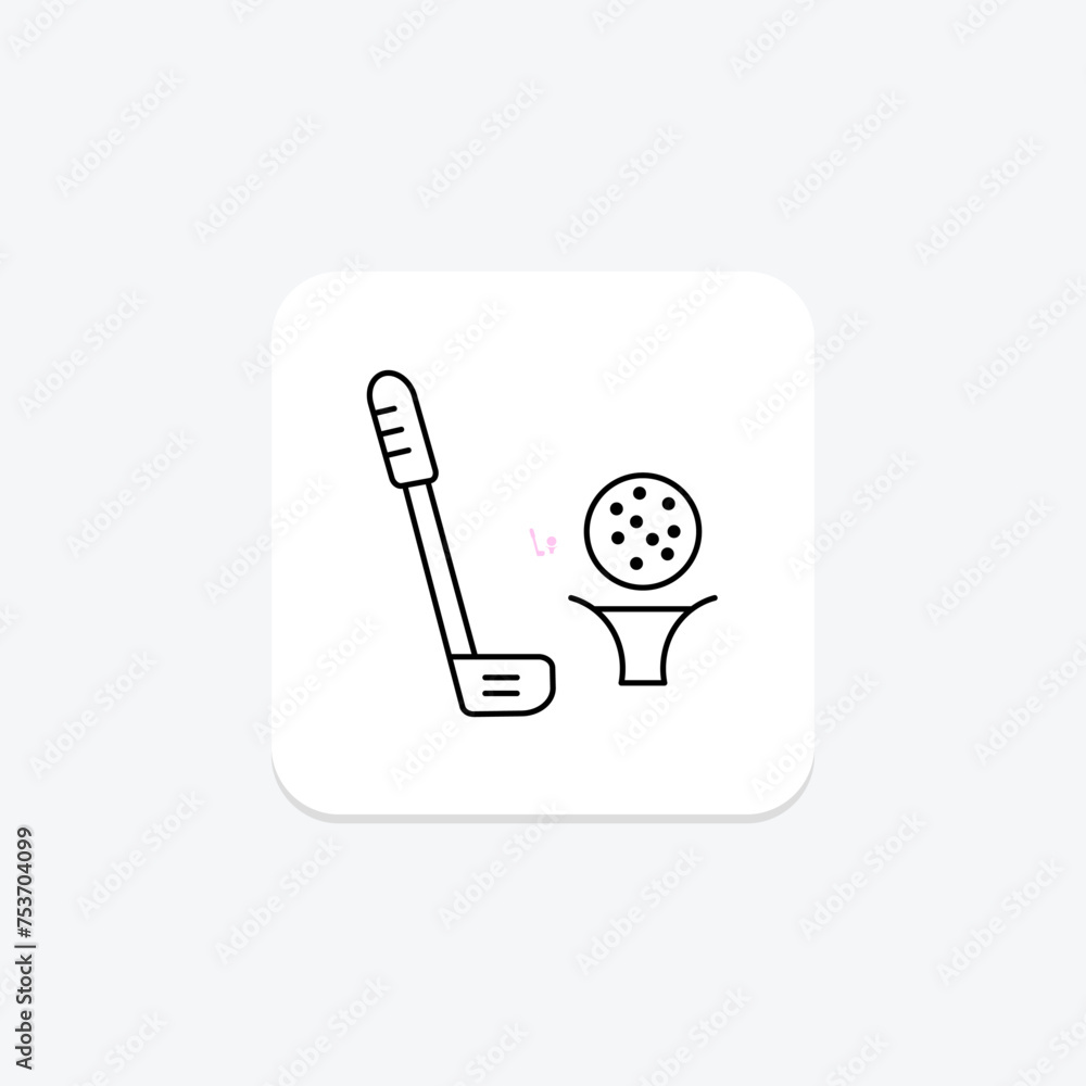 Golf Clubs icon, clubs, club, sport, equipment color shadow thinline ...