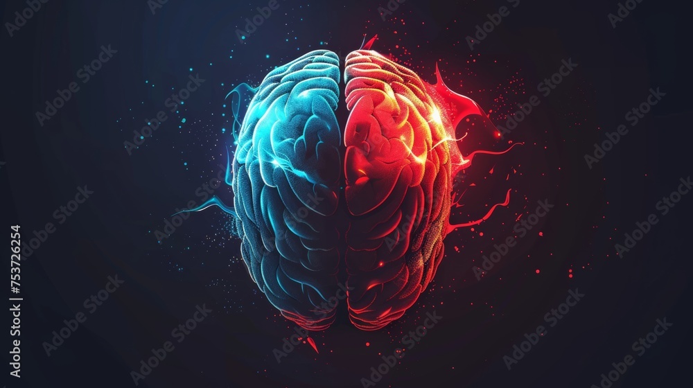 A vector graphic illustrates the concept of consciousness with a ...