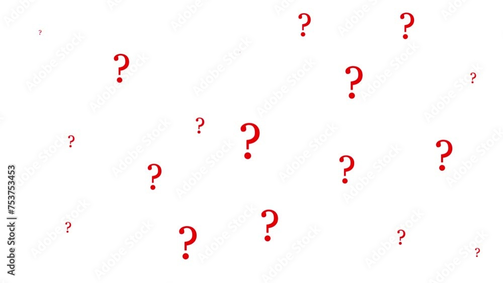Question marks background, seamless looping animation with alpha ...