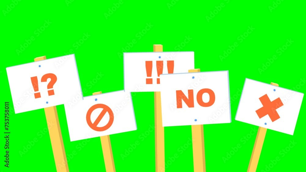 Set of signs with signs of prohibition, refusal, negative, against ...