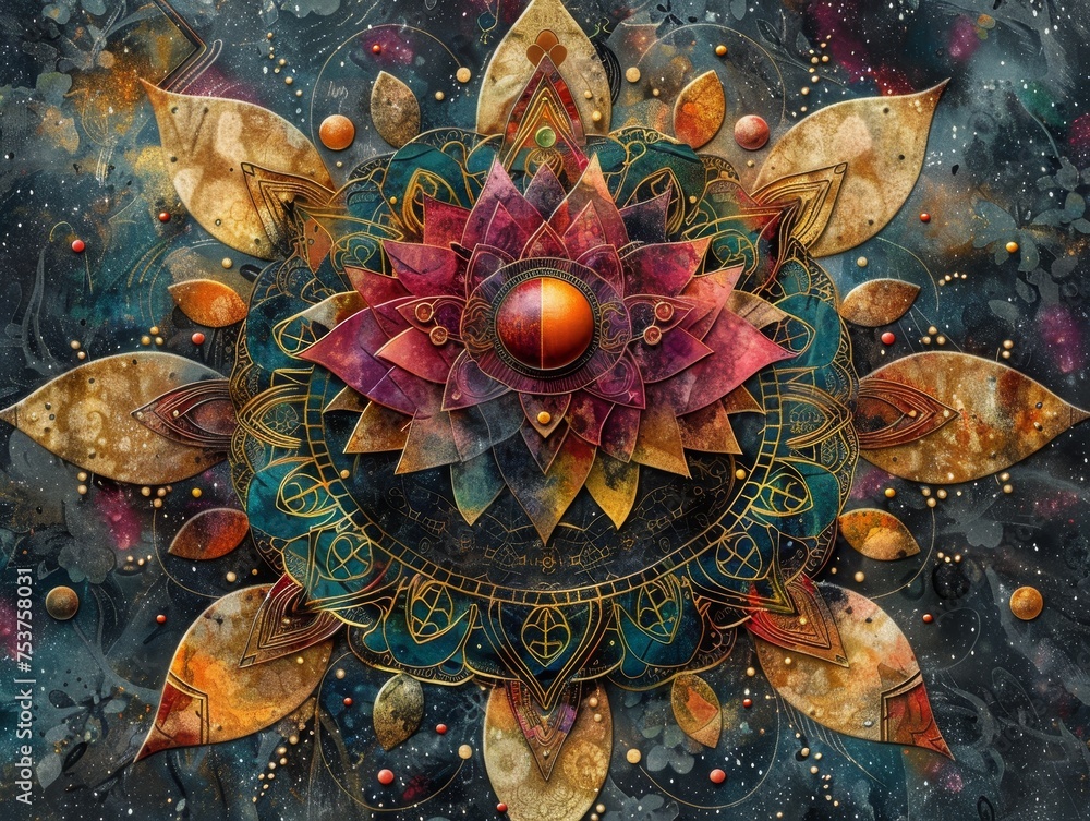 Digital mandalas depict zodiac signs with celestial bodies and mystical ...