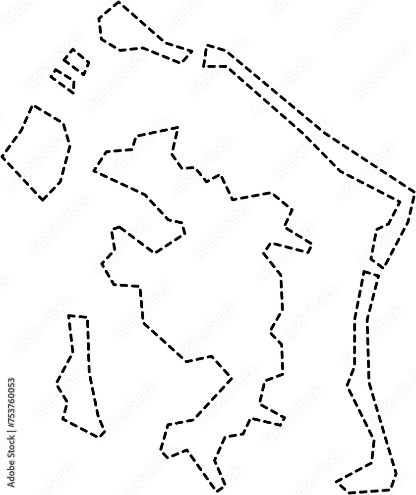 dash line drawing of bora bora island map. Stock Illustration | Adobe Stock