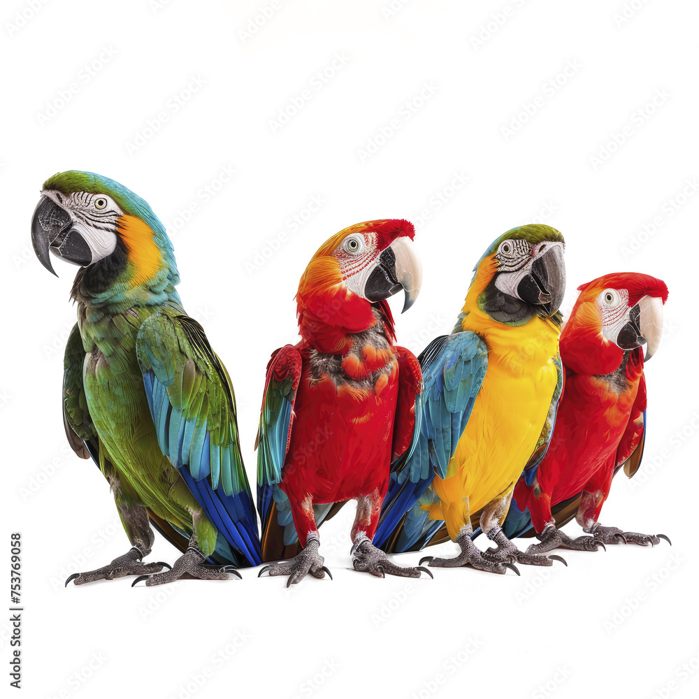 Parrots White Background , Isolated Transparent Background Images Stock ...