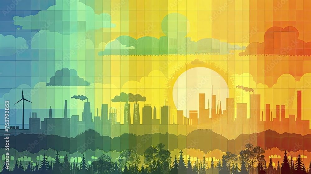 A digital graphic illustrates a bar graph comparing global warming ...