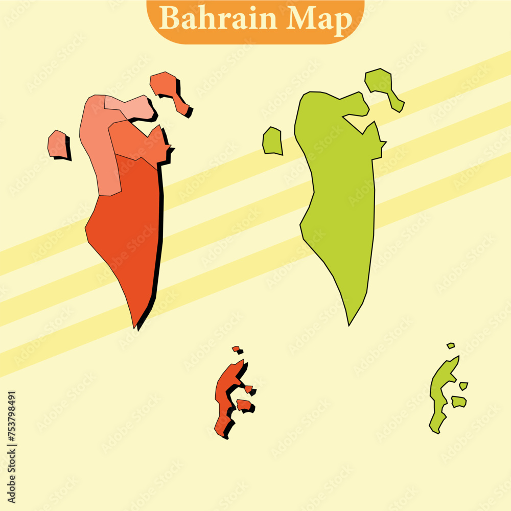 Vector Bahrain map vector with regions and cities lines and full every ...