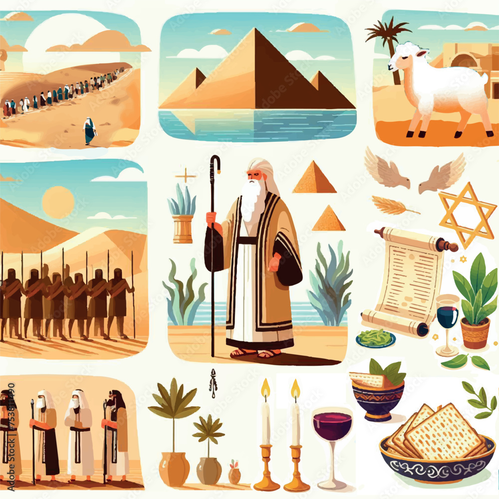 the history of Passover, the exodus of the Jews from Egypt using ...
