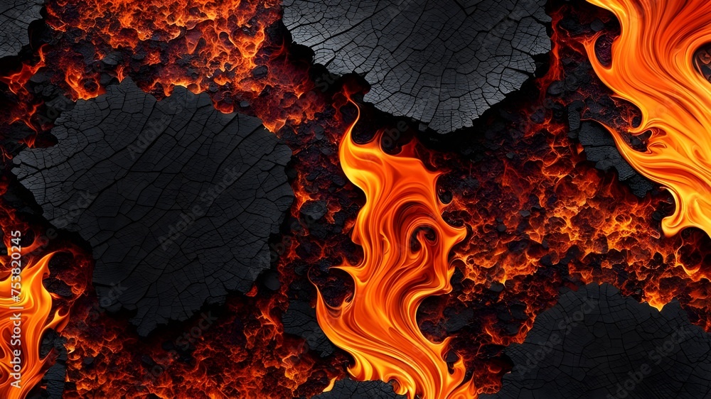 Firescape Symphony: Captivating Fire Spark and Flame Abstract ...