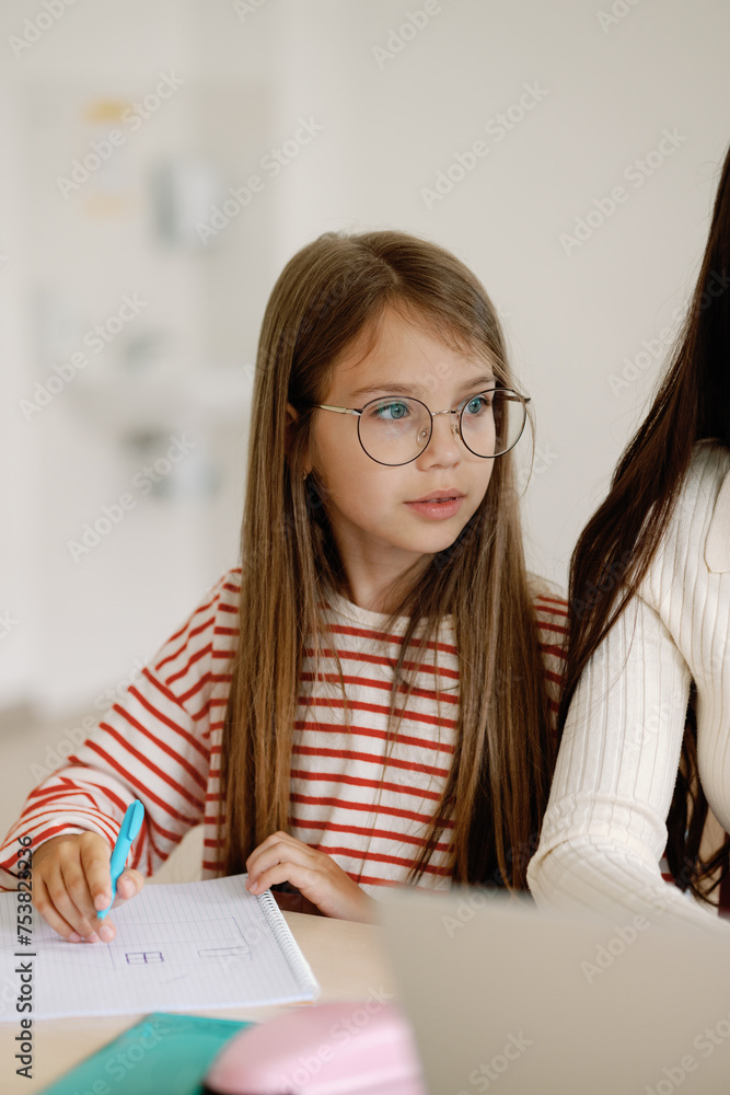 Student back to school lesson workplace get distracted handwriting ...