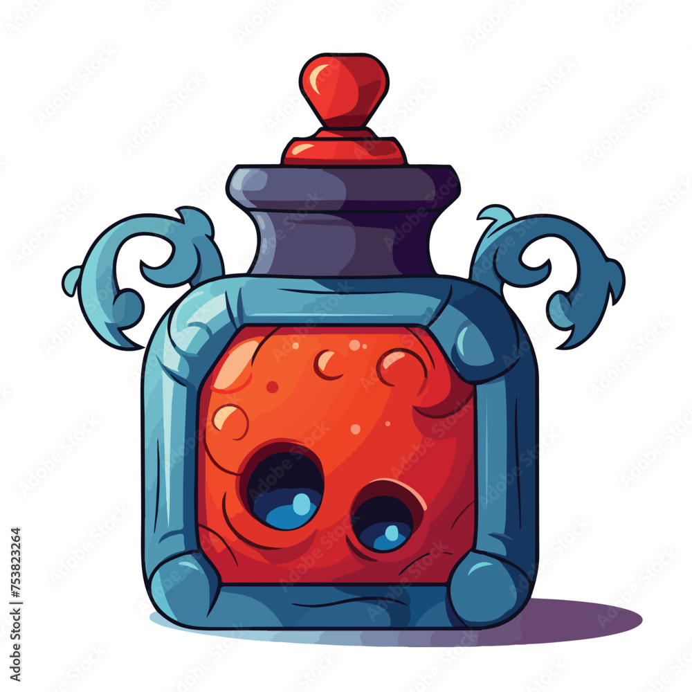 Cartoon Illustration of square poison bottle Stock Vector | Adobe Stock