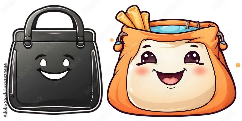 Cute and Charming. Emotion-evoking Designs for Adorable Handbags. Stock ...