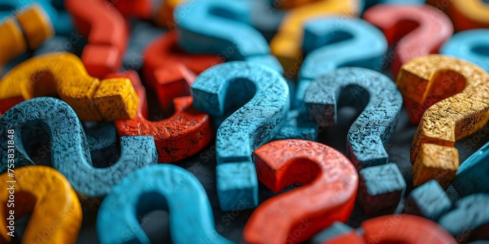 Exploration and Wonder: A Pile of D Question Marks Displaying Curiosity ...