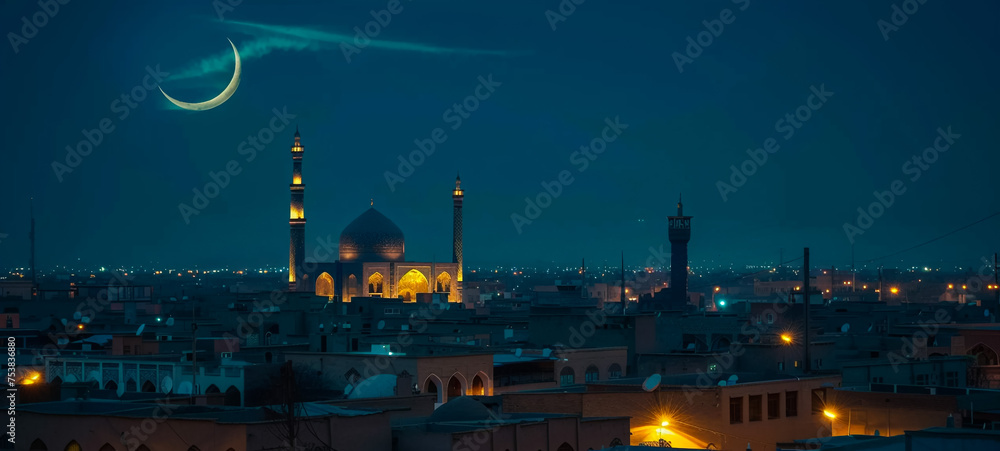 Ramadan Kareem beautiful greeting card with arabic calligraphy which ...