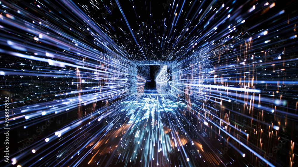 Cyber Speed Data Stream. A captivating visualization of data streaming ...