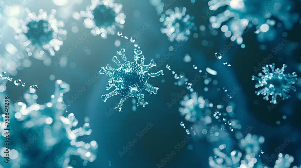 Under a microscope, antibodies attack viruses. The body's defense ...