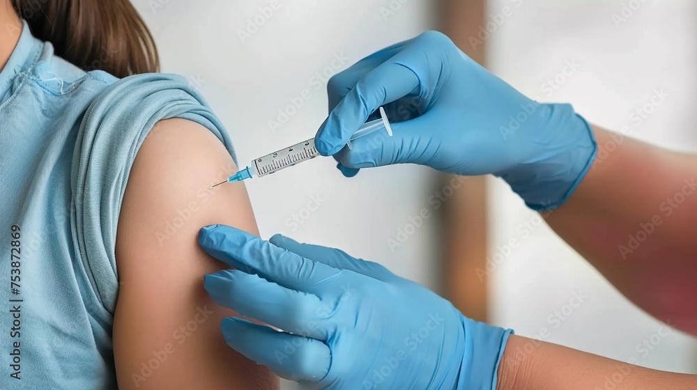 Doctor making a vaccination injection, AI generated, concept of vaccine ...