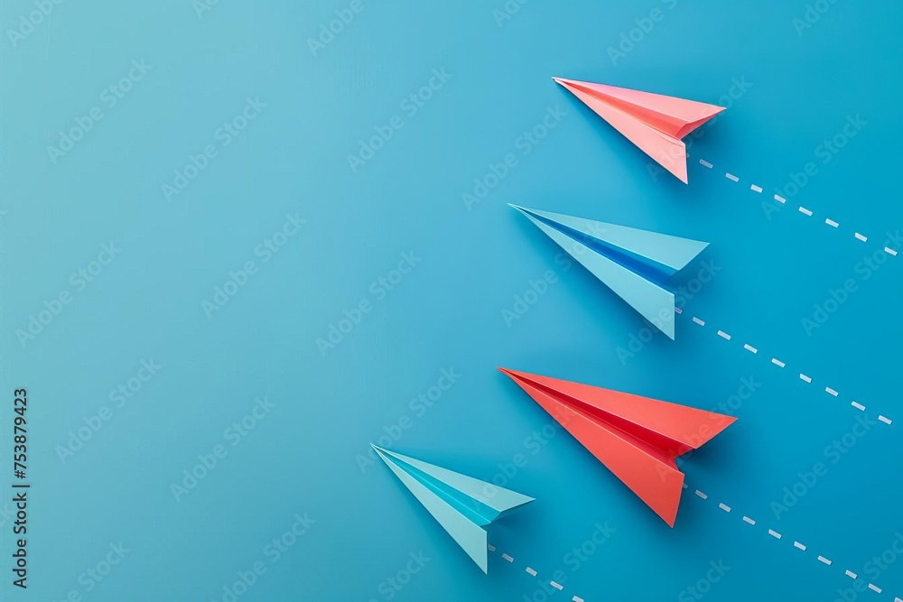 Paper airplane transformation concept Symbolizing innovation Change And ...