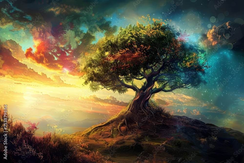 Tree of life concept art with a surreal twist Depicting the tree in a ...