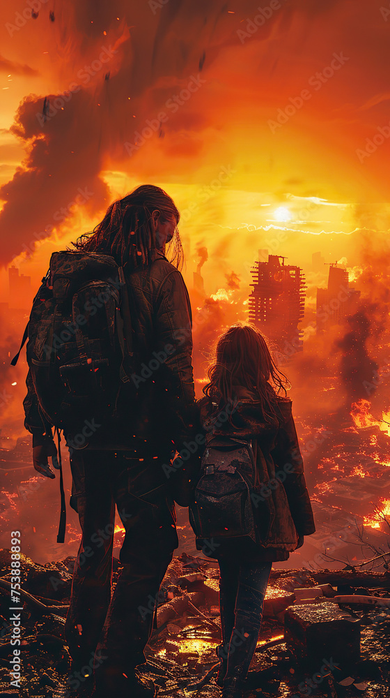 Apocalypse scene, Burning city, Disaster backdrop, Catastrophic event ...