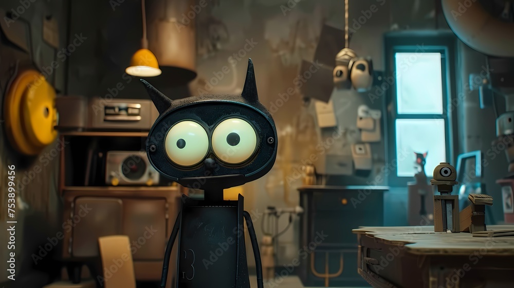 A curious and adventurous 3D animated character, with expressive eyes ...