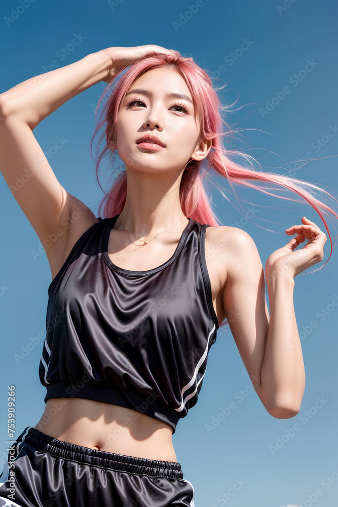 Gorgeous Young Female Sports Model - Active Woman - Beauty with Perfect ...