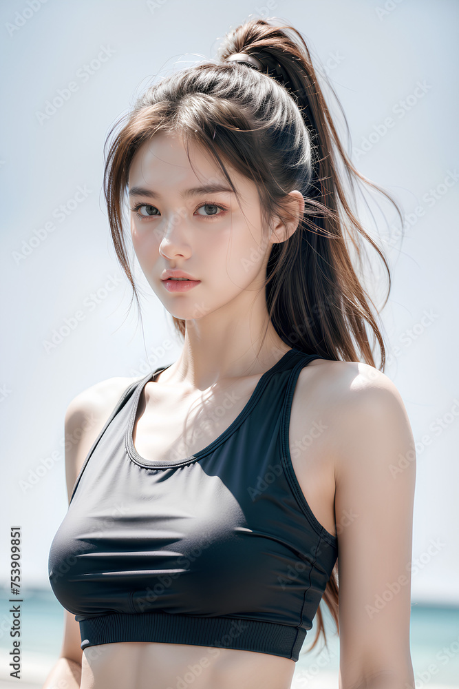 Gorgeous Young Female Sports Model - Active Woman - Beauty with Perfect ...