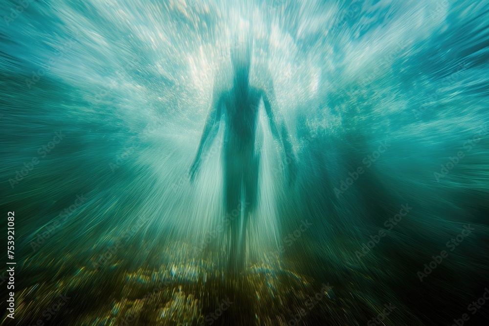 Silhouette of human astral human body concept image for near death ...