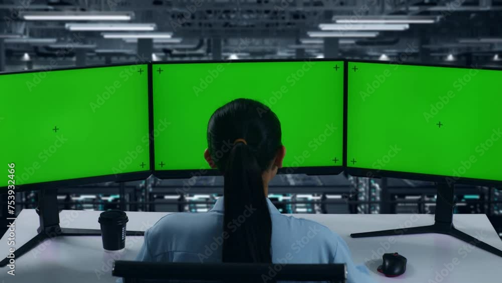 Back View Of Asian Woman Thinking About Something Then Raising Her ...