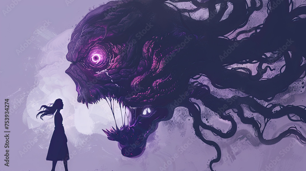 Inner fantasy monster , girls depression and fears . Psychology, inner ...