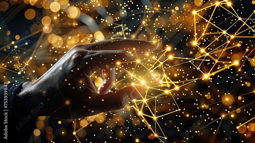 Supply Chain Management (Scm) Technology, Businessman Touching Digital ...