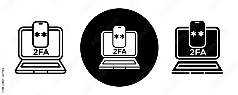 2FA Multifactor verification outline icon collection or set. 2FA ... 2FA Multifactor verification outline icon collection or set. 2FA ...