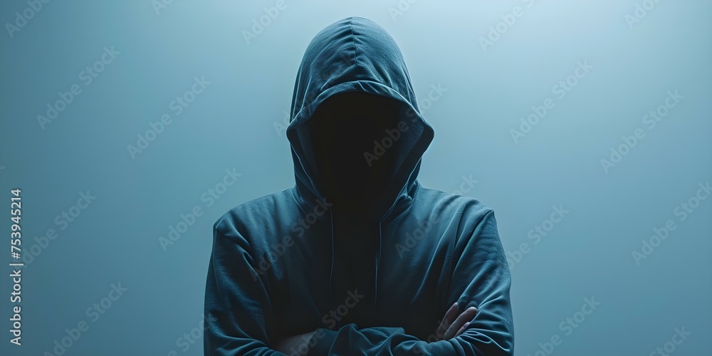 Identifying a Cybercriminal as a Hacker Alone on a Plain White Backdrop ...