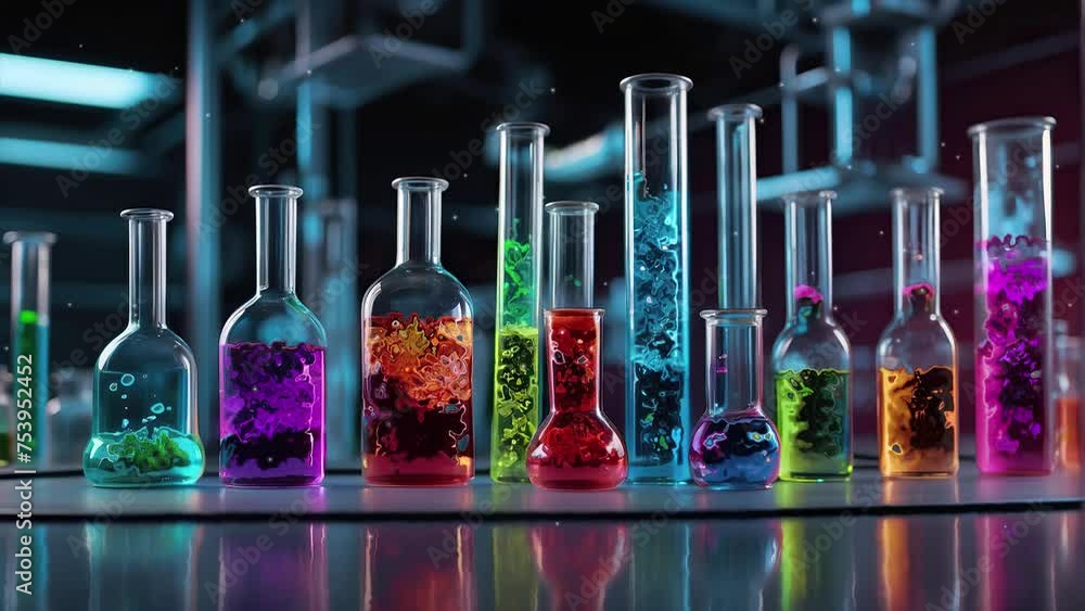 Delve into the scientific investigation with a laboratory vial tube and ...