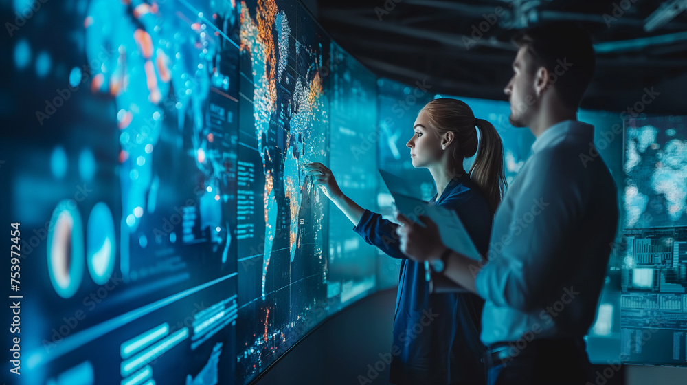 Project Manager and Computer Science Engineer Talk while Using Big ...