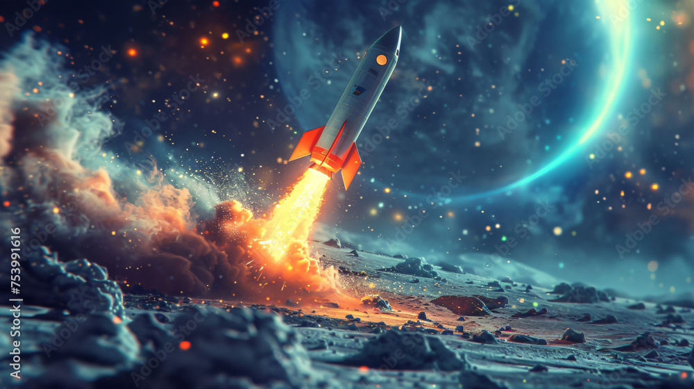 A brave Shiba Inu astronaut embarks on a lunar journey its rocket ...