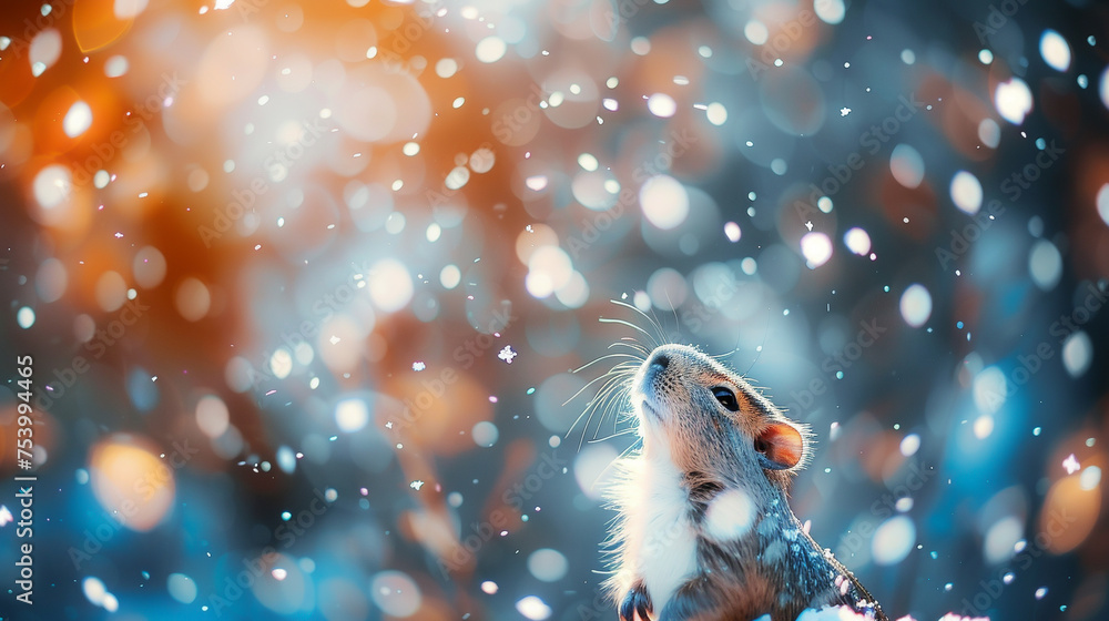 Capybara guardian of the enchanted forest mythology runes glowing Stock ...