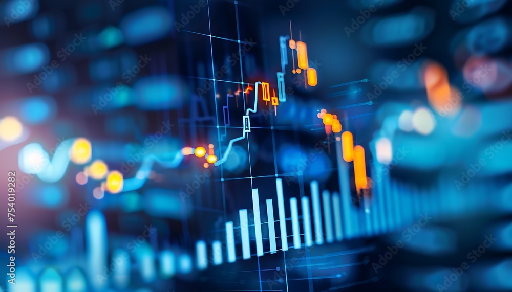 digital graph of rapid investment growth, Skyrocketing Stocks Dynamic ...