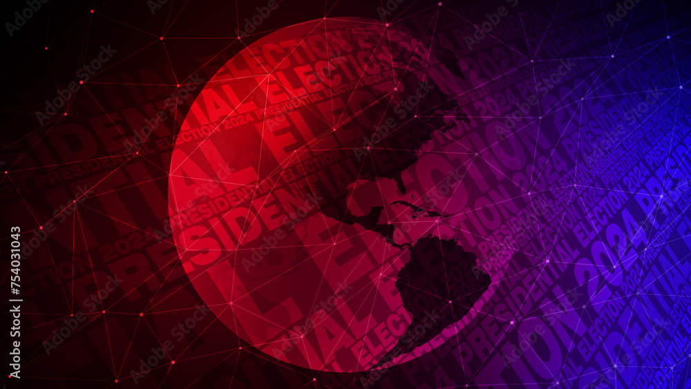 Voting for presidential election political backdrop with world globe ...