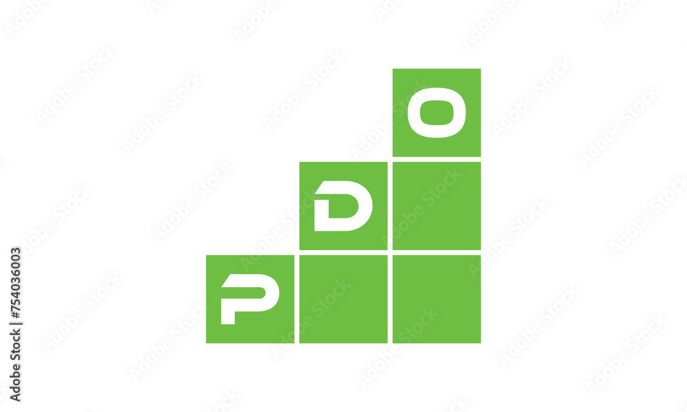 PDO initial letter financial logo design vector template. economics ...