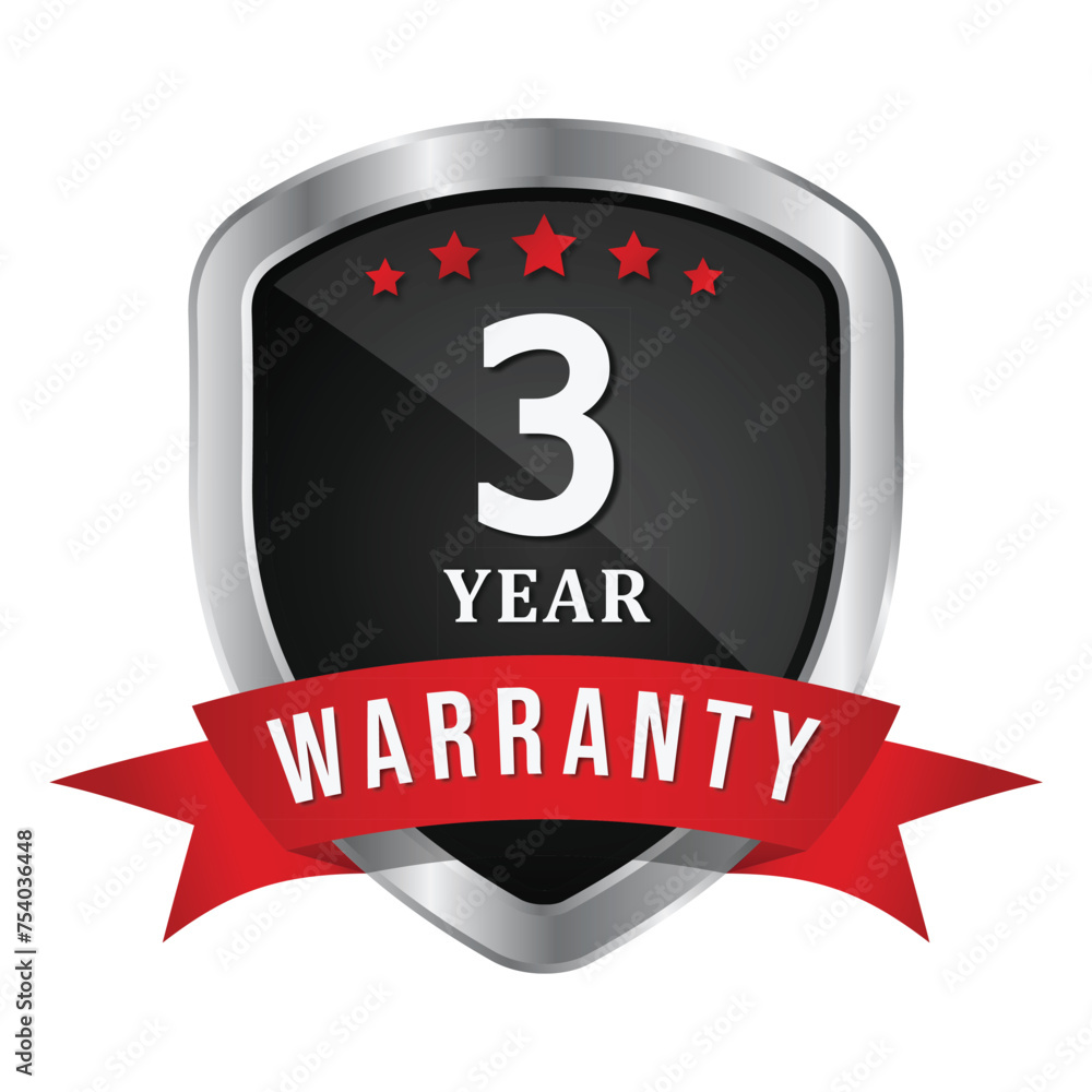 Premium 3 Year Shield Warranty Logo Sticker Label Template Design png ...