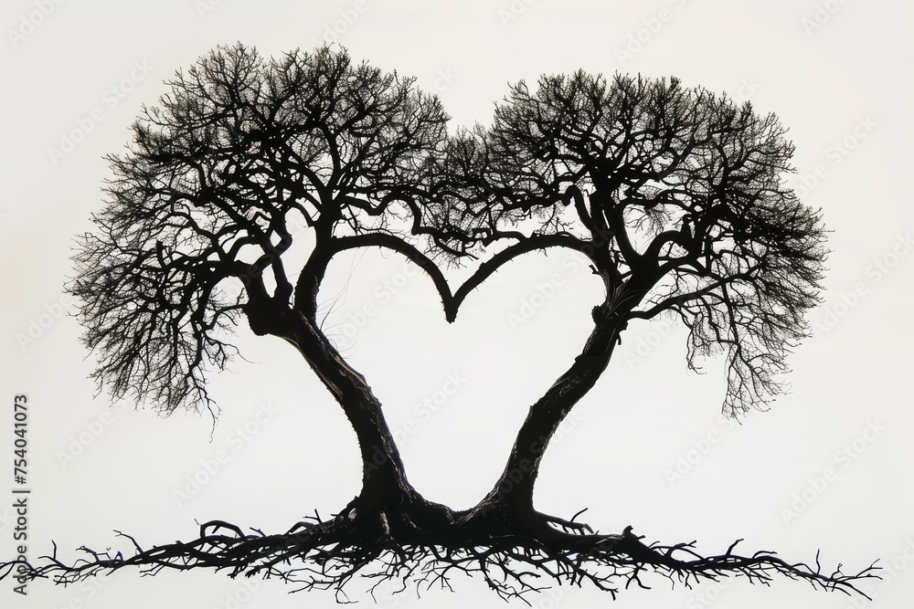 symbol of everlasting love and connection, a tree with a heart-shaped ...