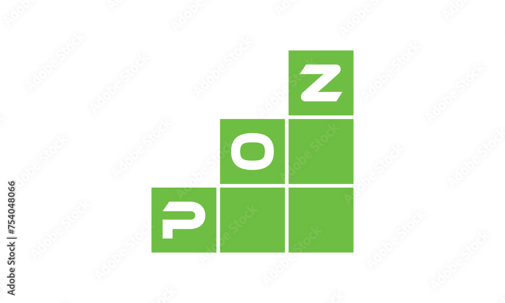POZ initial letter financial logo design vector template. economics ...
