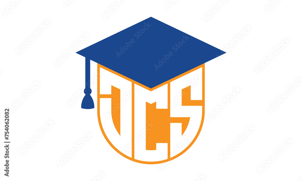 DCS initial letter academic logo design vector template. school college ...